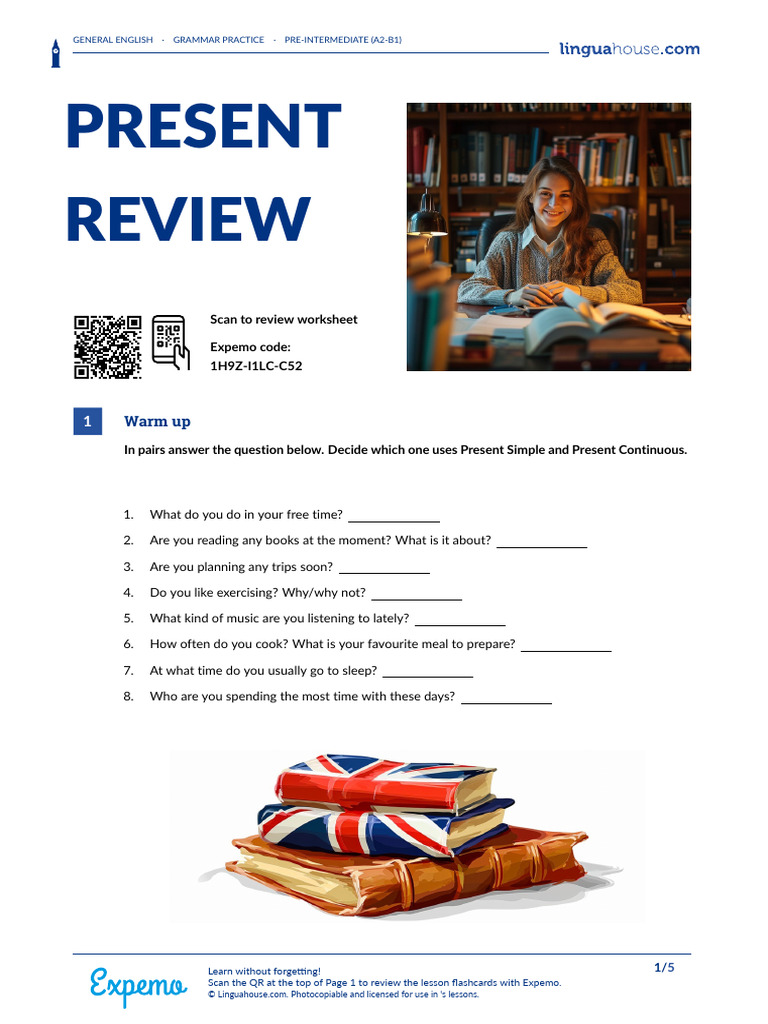 Present Tense Grammar Review A2-B1 | PDF | Languages | Foreign Language ...