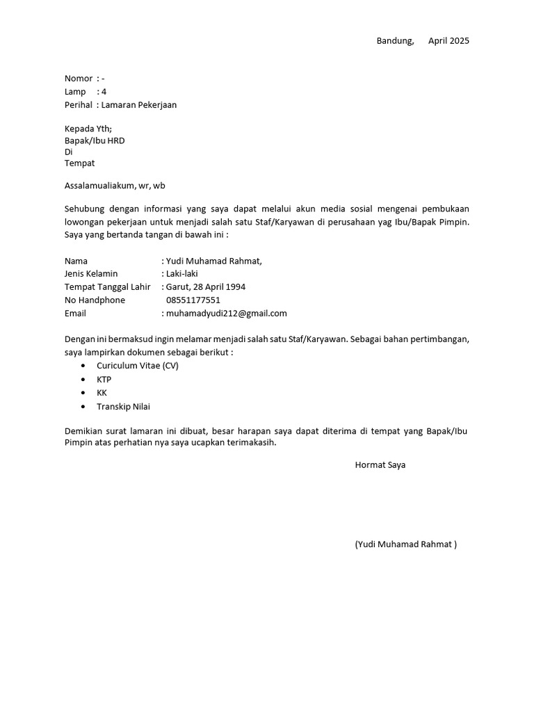 CV Yudi April | PDF