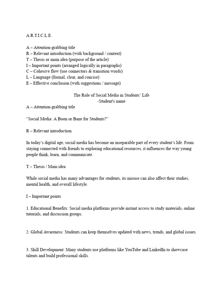 Article Writing | PDF