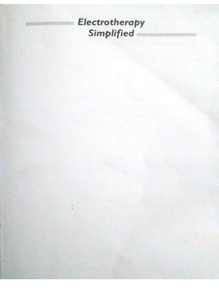 Electrotherapy Simplified Guide | PDF