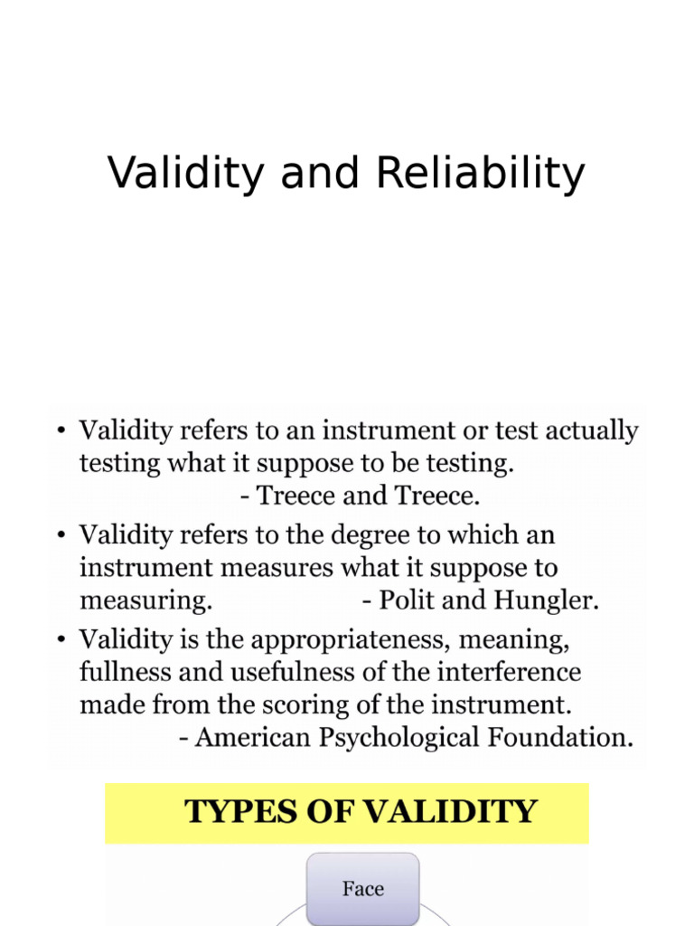 Validity and Reliability | PDF