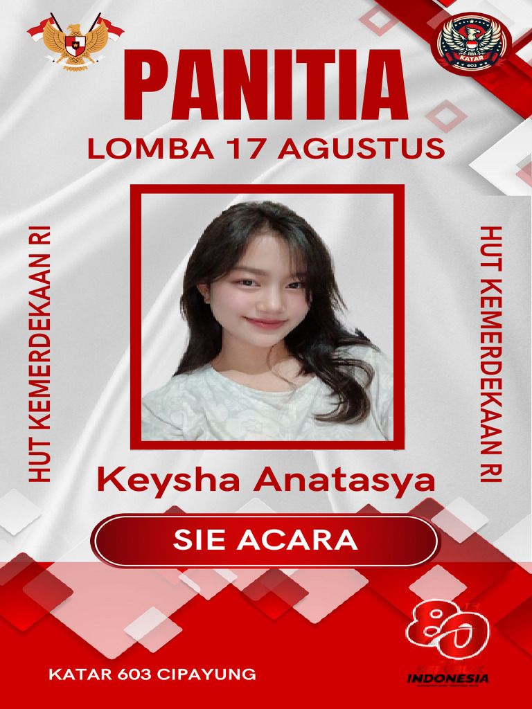 Salinan Dari Merah Putih Modern Kartu Tanda Pengenal Panitia ...