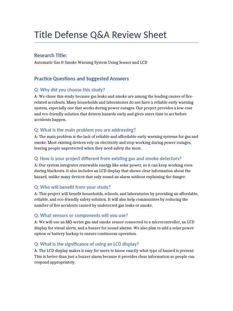 Title Defense QA Review Sheet | PDF