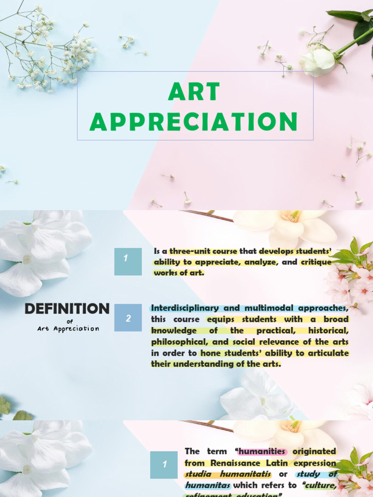 Understanding Art Appreciation and History | PDF | Art History | The Arts