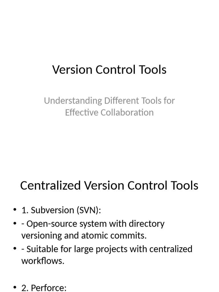 Version Control Tools Presentation | PDF