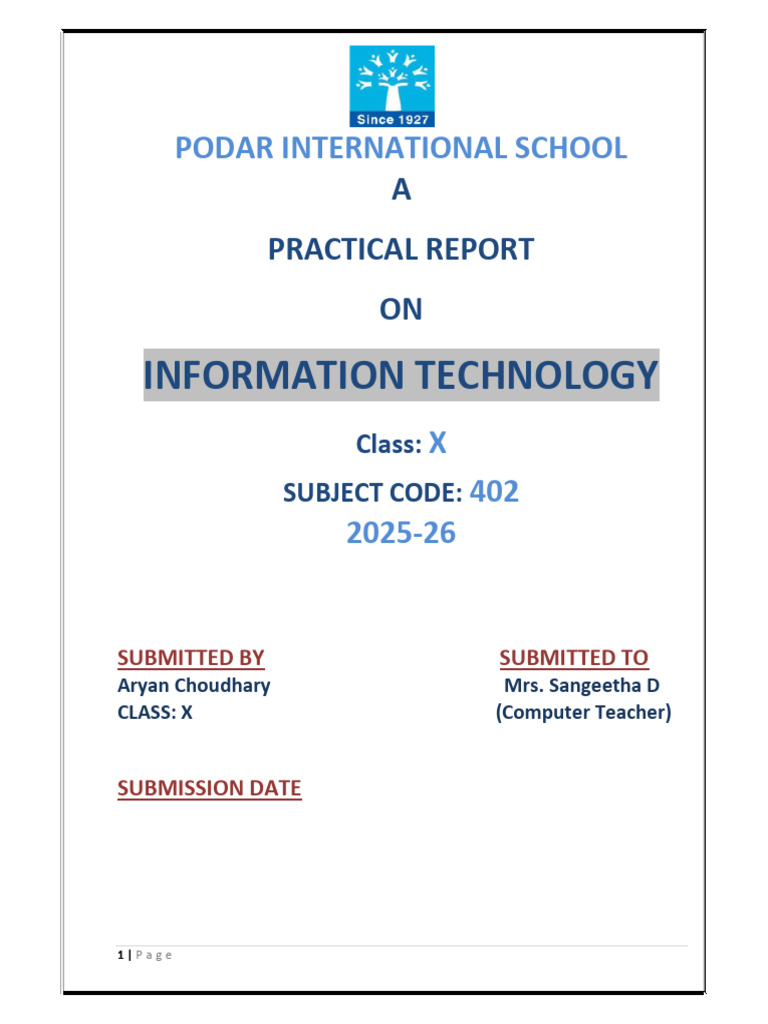Report File of Class 10 IT | PDF | Cybercrime | Table (Database)