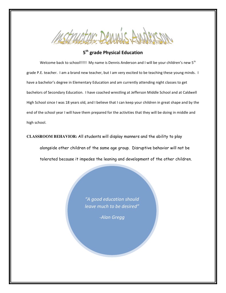 5th Grade Physical Education | PDF