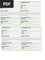 Teacher Pass Slip Template | PDF