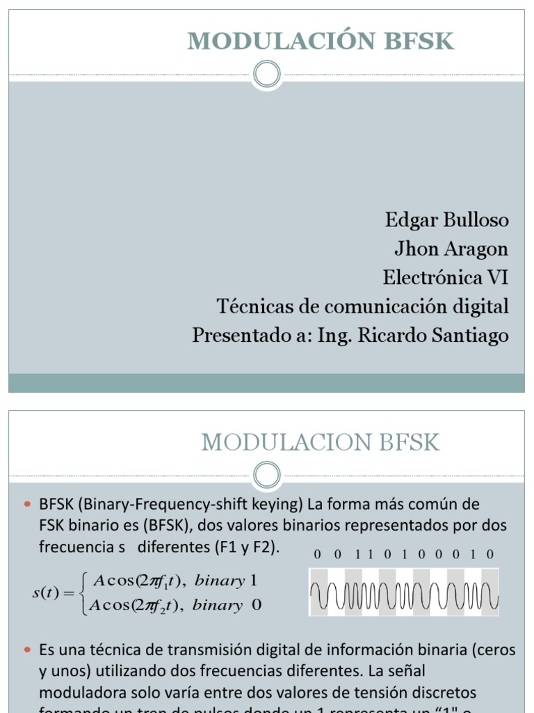 Modulacion BFSK | PDF | Modulación | Ingeniería en telecomunicaciones