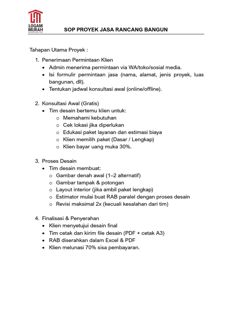 SOP Proyek Jasa Rancang Bangun | PDF