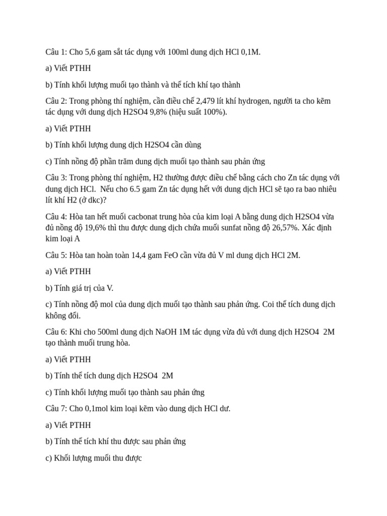 BTRL Acid Base Oxide Muối | PDF