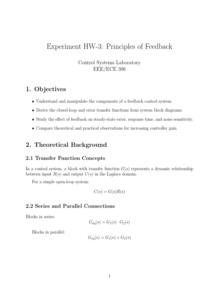 Feedback Control System Experiment Insights | PDF | Control Theory ...