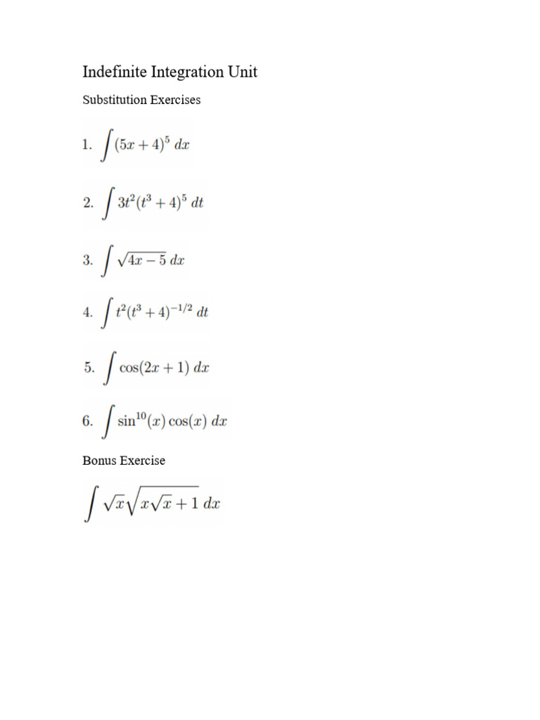 Substitution Exercises | PDF