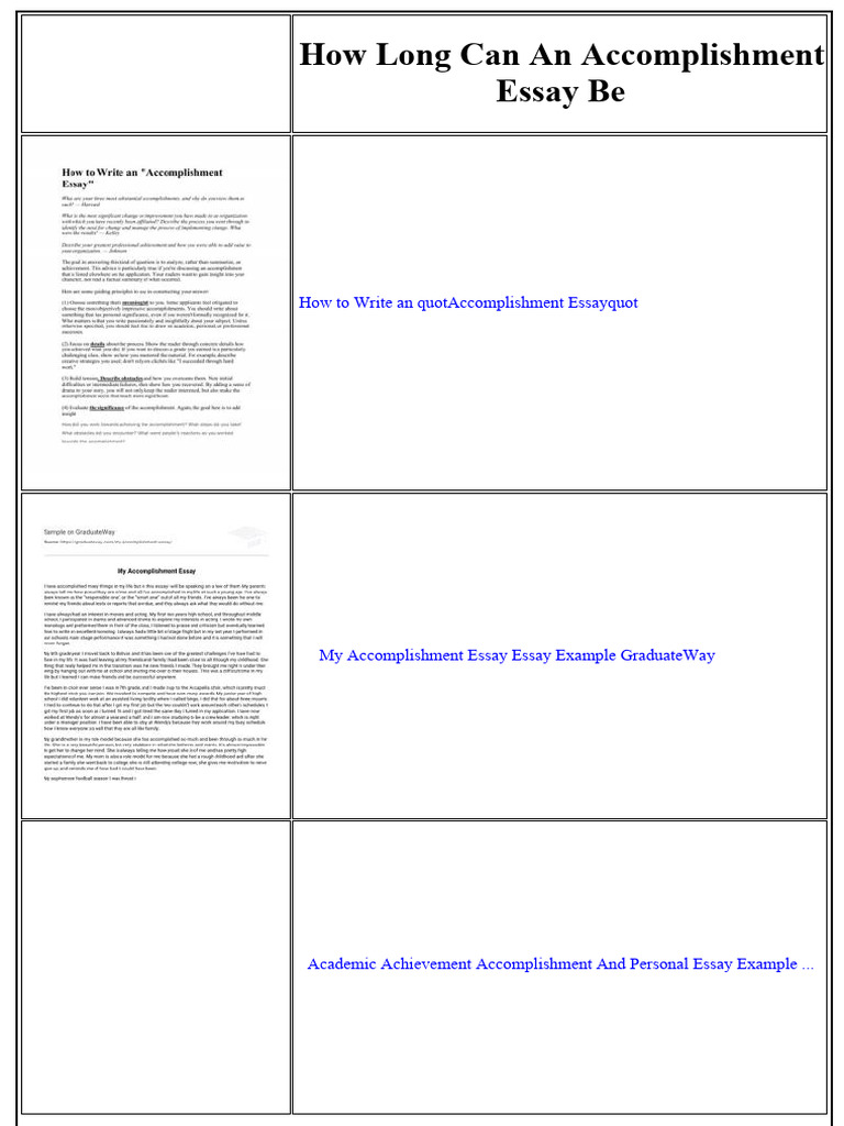 How Long Can An Accomplishment Essay Be | PDF | Essays