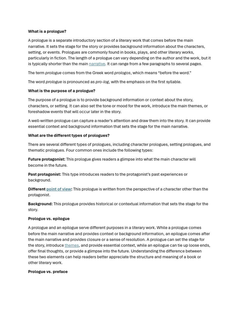 What Is A Prologue | PDF | Characters In Romeo And Juliet | Narrative