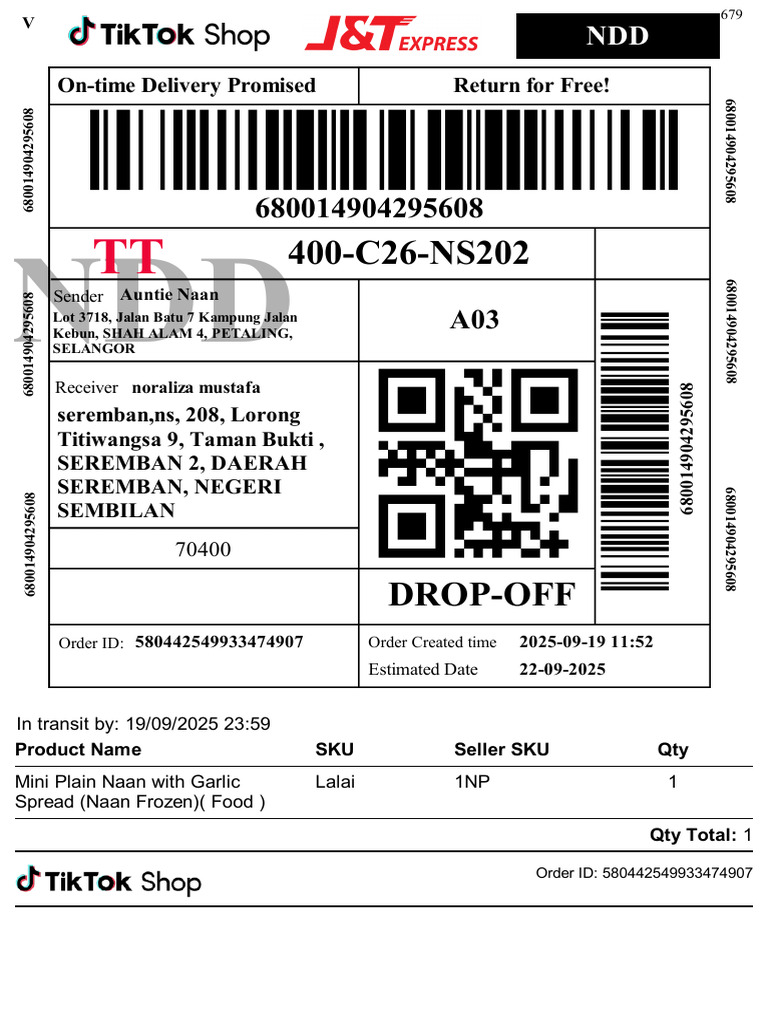 09-19 - 15-57-50 - Shipping Label+packing Slip | PDF | Malaysia