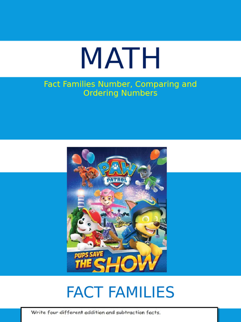 Fact Families and Number Comparison | PDF