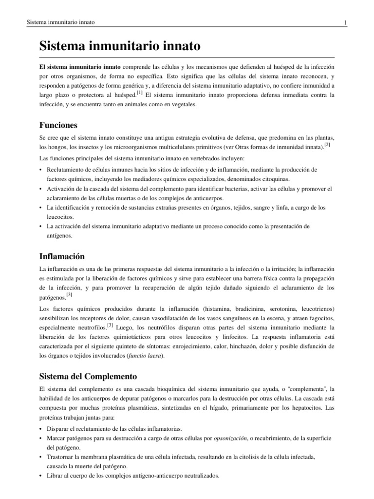 Sistema Inmunitario Innato | PDF | Sistema inmune innato | Fagocito