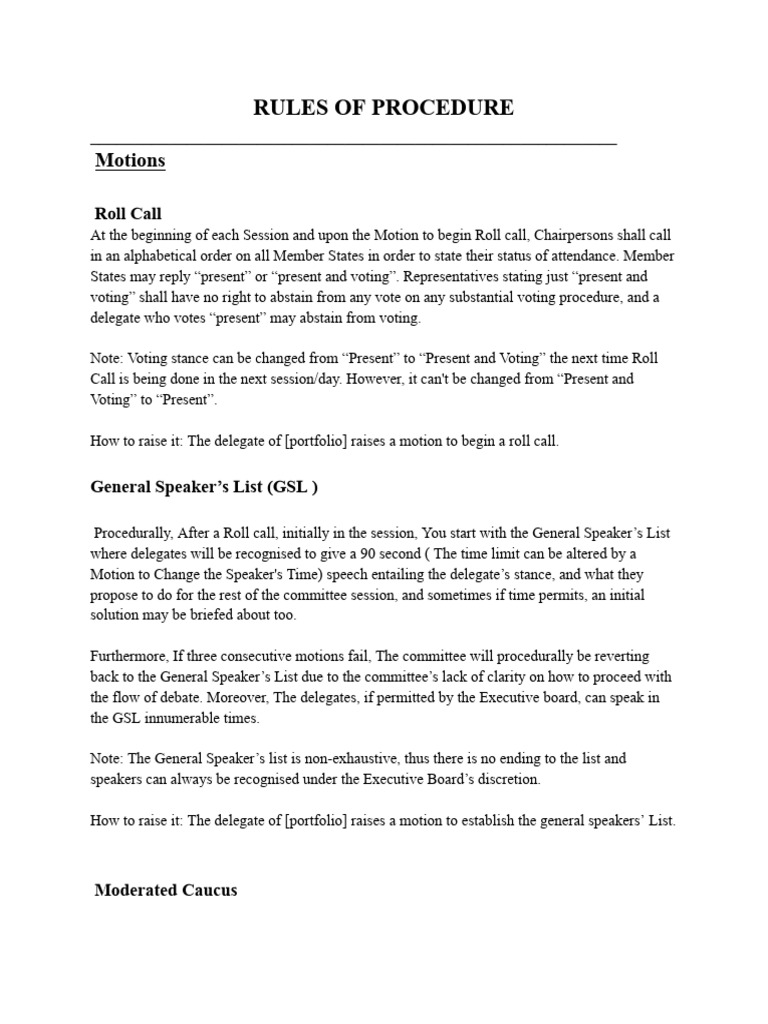 Rules of Procedure | PDF | Committee | Caucus