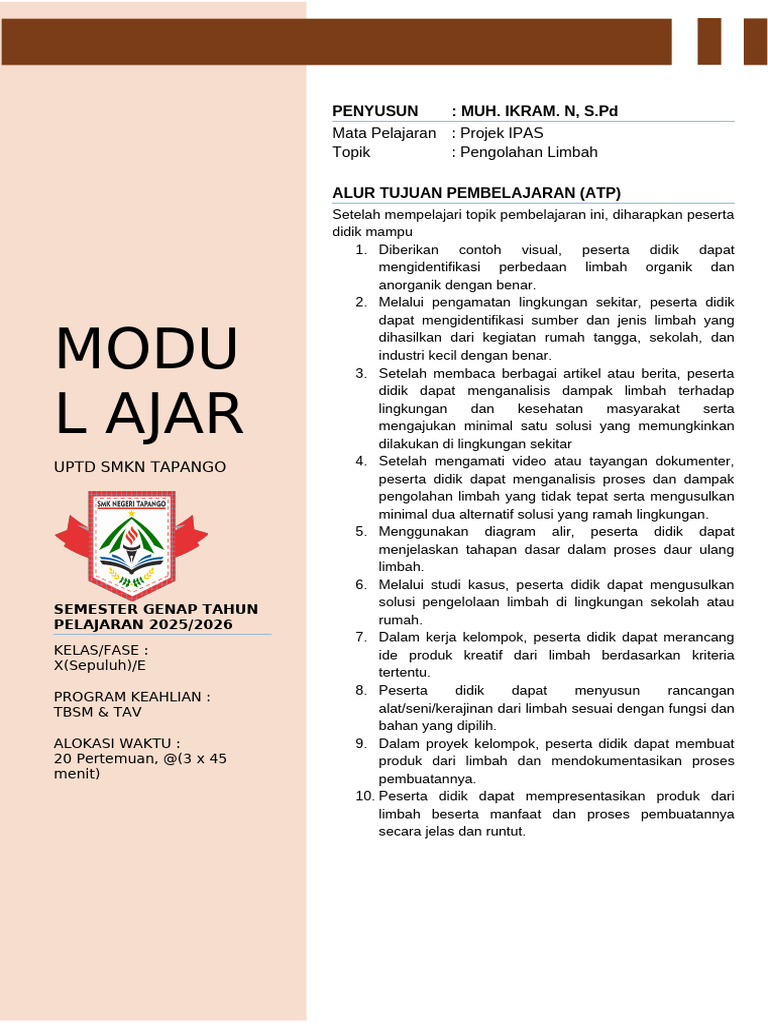 Modul IPAS 02_Pengolahan Limbah | PDF