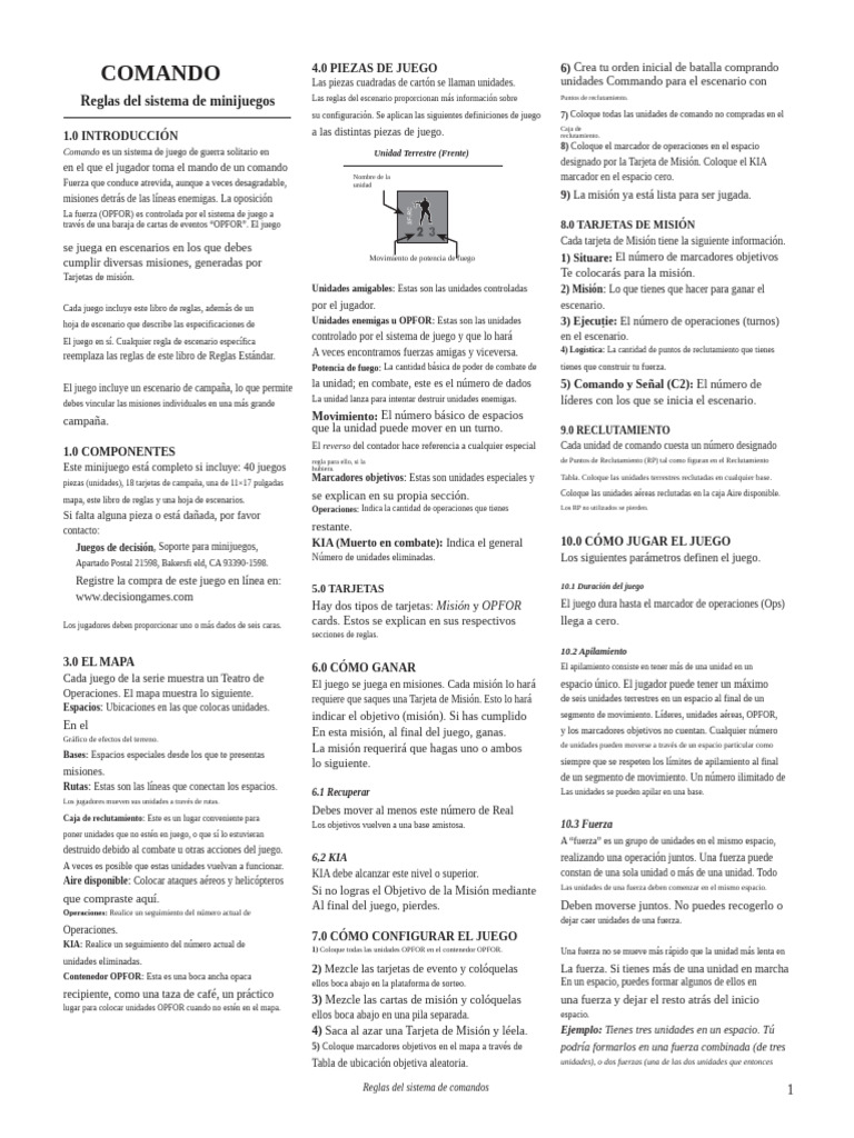 2023-Commando-System-Rules en GB Es ES 1747170968446 | PDF | Fuerza