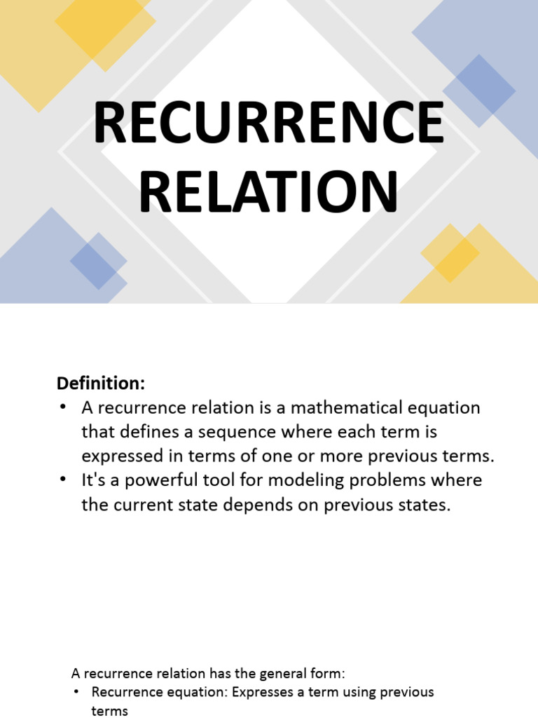 Recurrence Relation | PDF | Recurrence Relation | Discrete Mathematics