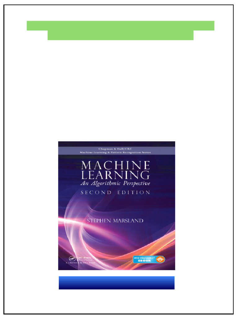 Machine Learning An Algorithmic Perspective 2ed. Edition Marshland ...