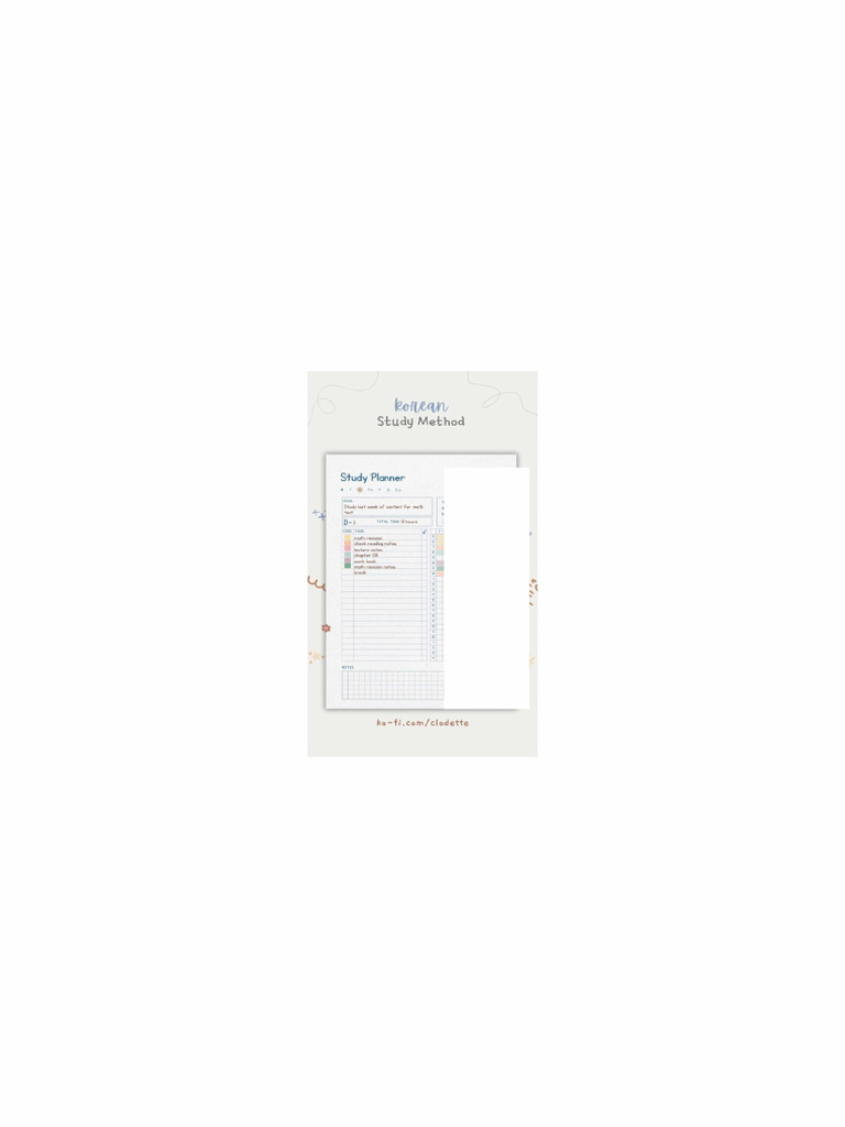 Korean Study Planner ClearedGrid | PDF