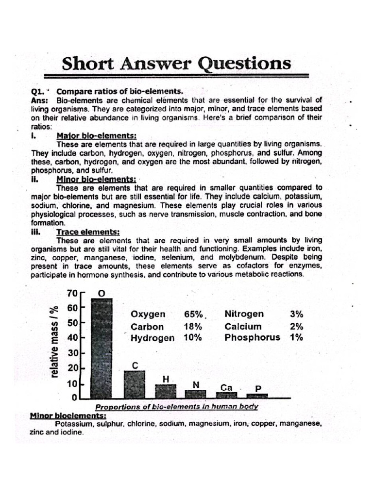 Biology Chapter 2 Exercise Notes | PDF