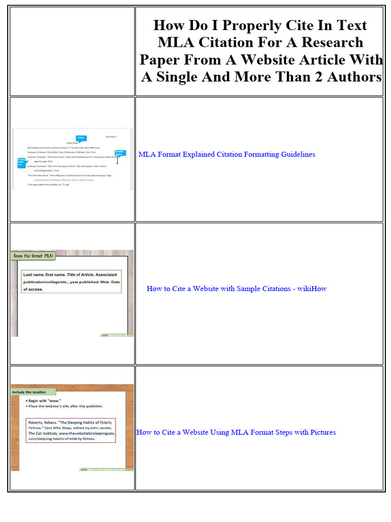 How Do I Properly Cite in Text MLA Citation for a Research Paper From a ...