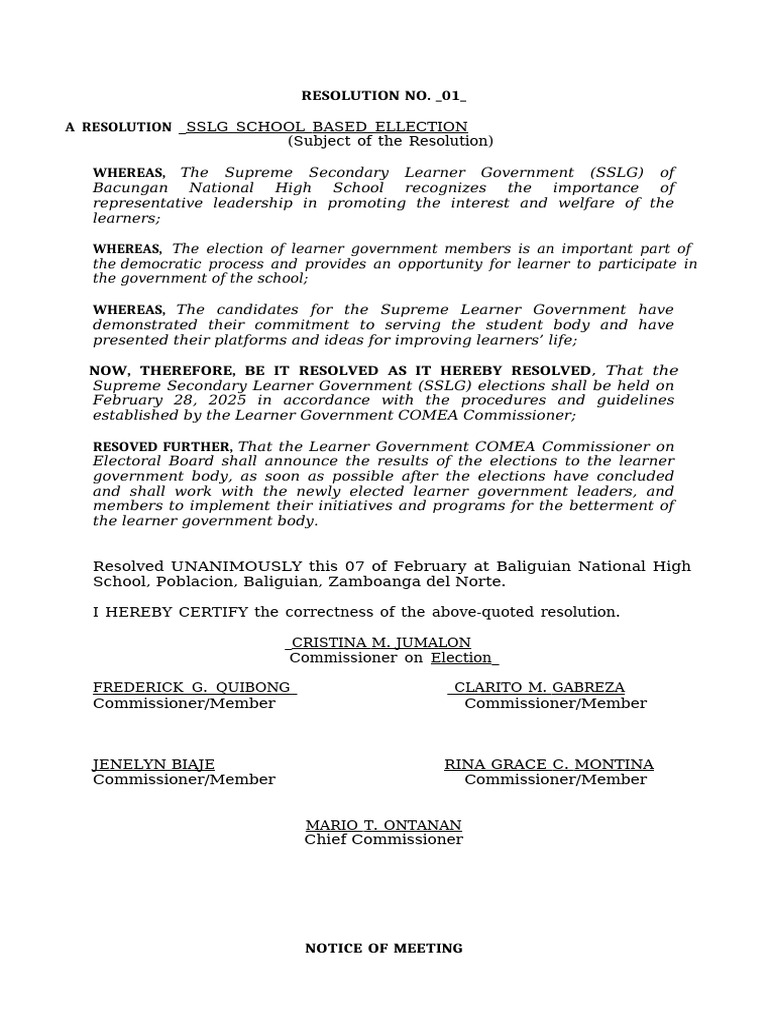 SELG - SSLG Election - Forms Template | PDF | Monitoring And Evaluation