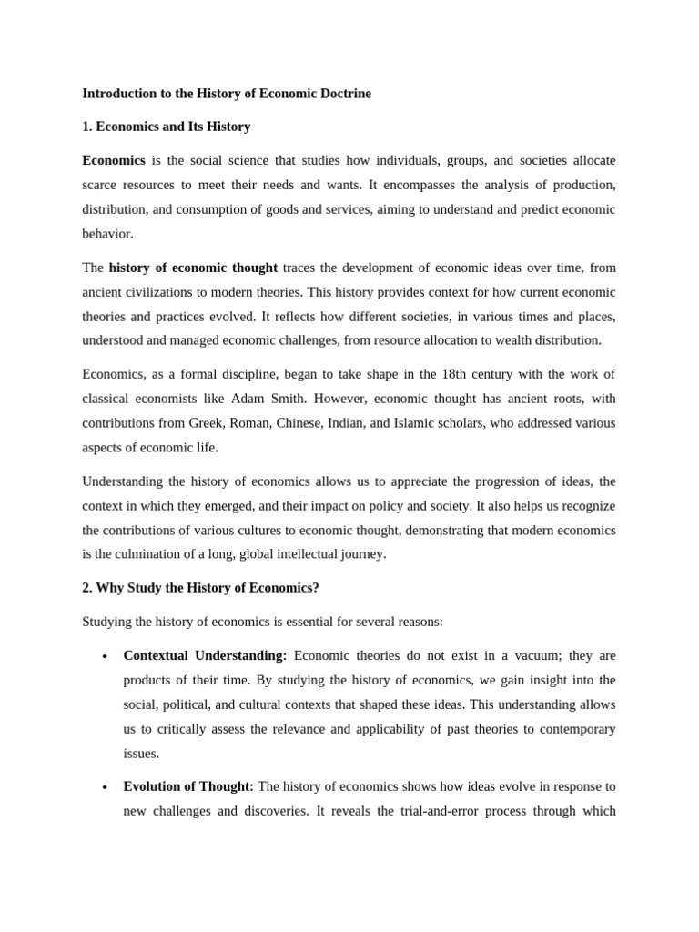 History of Economic Thought Explained | PDF | Mercantilism | Economics