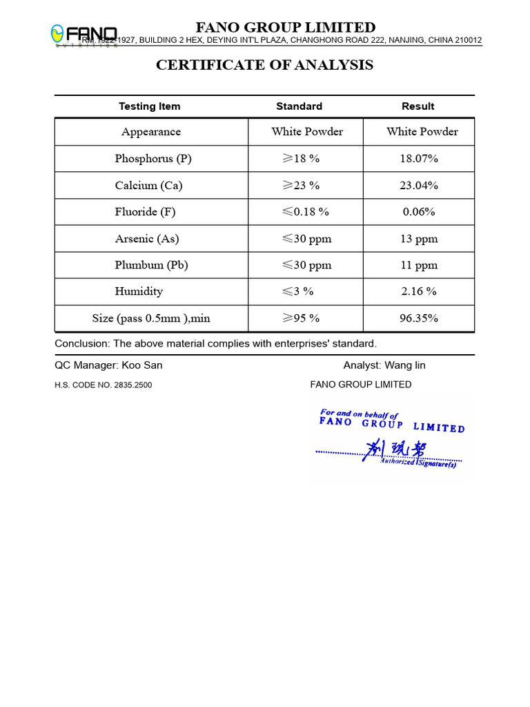 Coa DCP 18 % | PDF