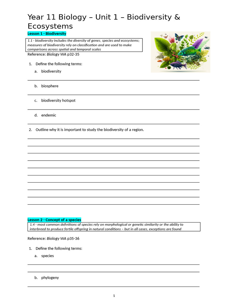 Year 11 Biology: Biodiversity & Ecosystems | PDF | Food Web | Ecosystem
