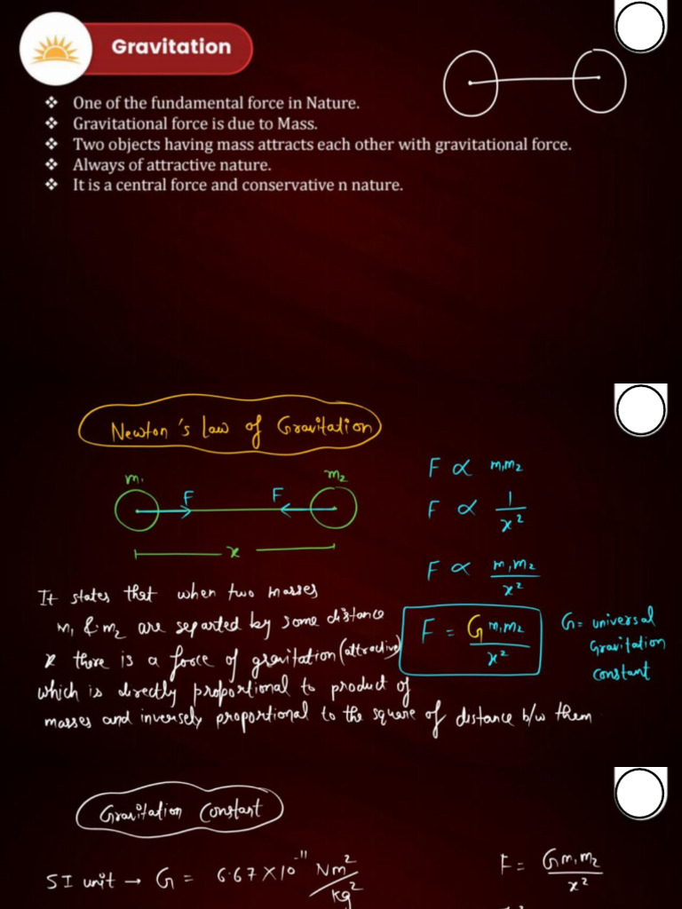 Gravitation Class 11th - Shreetutorials | PDF
