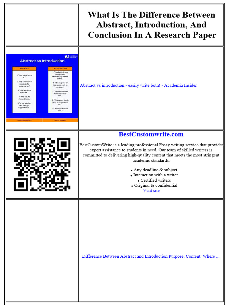 What is the Difference Between Abstract Introduction and Conclusion in ...