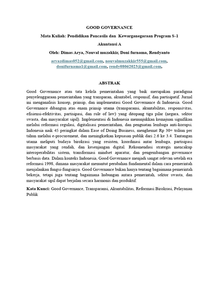 Good Governance | PDF