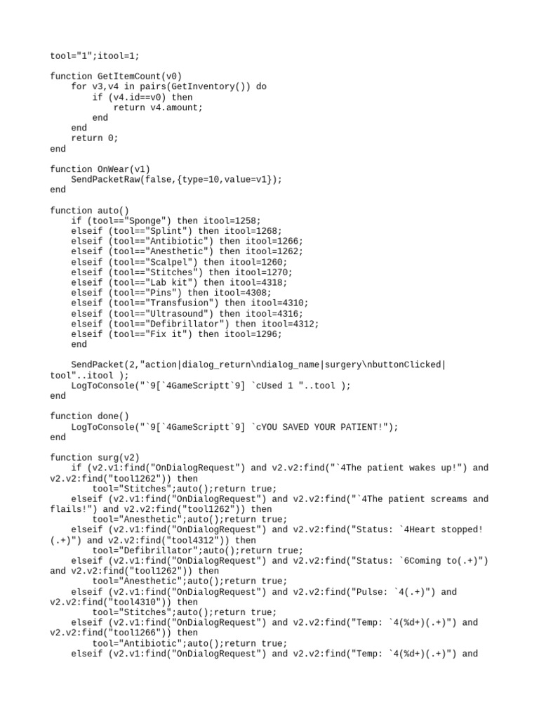 Growtopia Auto Surgery Script Guide | PDF | Medical Specialties ...