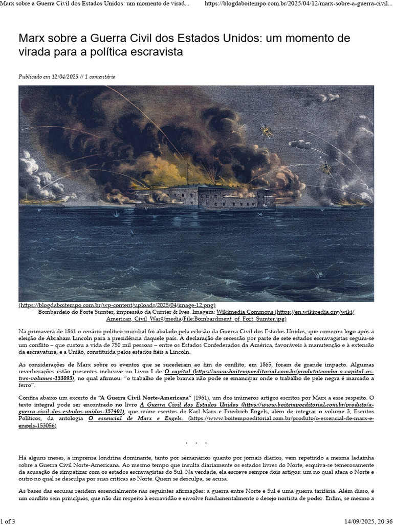 Marx sobre a Guerra Civil dos Estados Unidos_ um momento de virada para ...