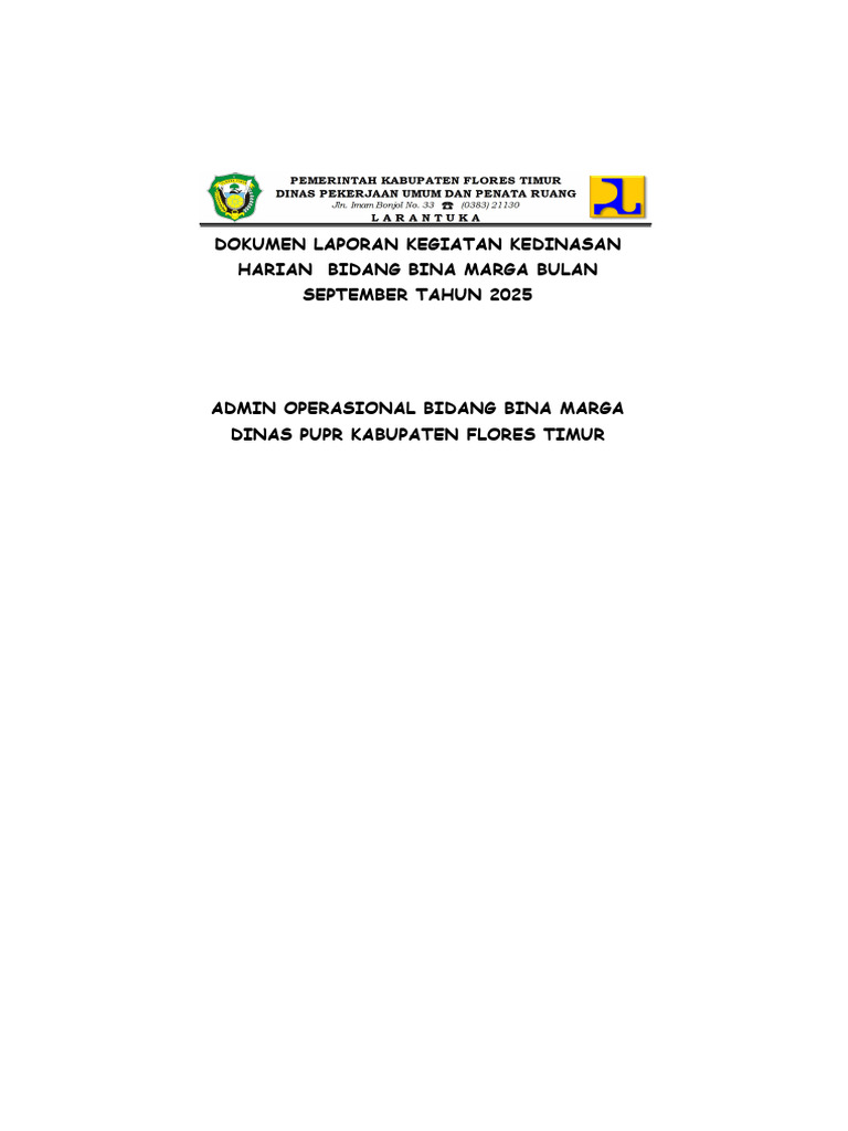 FOM LAPORAN HARIAN BIDANG BINA MARGA 12 September 2025 | PDF