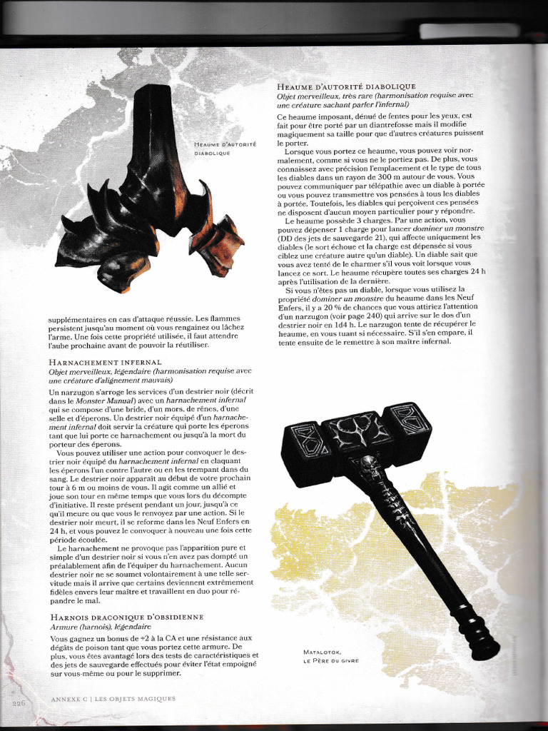 Heaume et Harnachement Infernal Magiques | PDF
