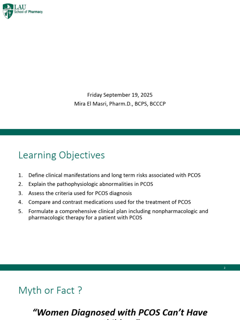 Pcos - Fall 2025 | PDF | Polycystic Ovary Syndrome | Luteinizing Hormone