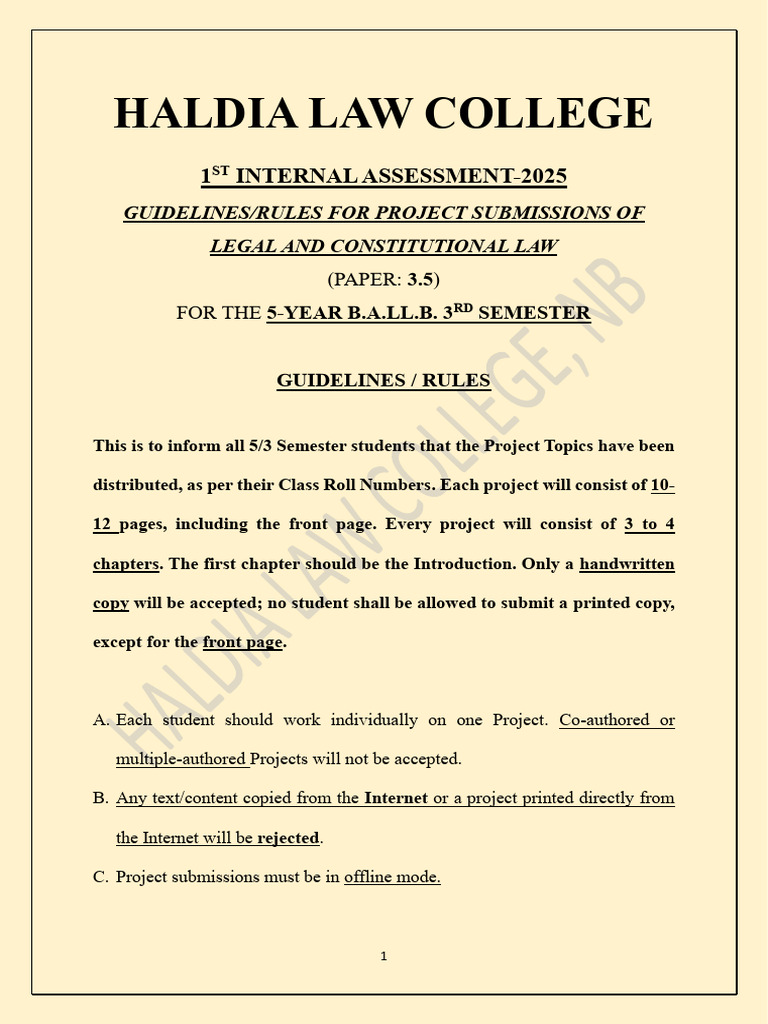 Project Rules For Legal and Constitutional Law PDF | PDF