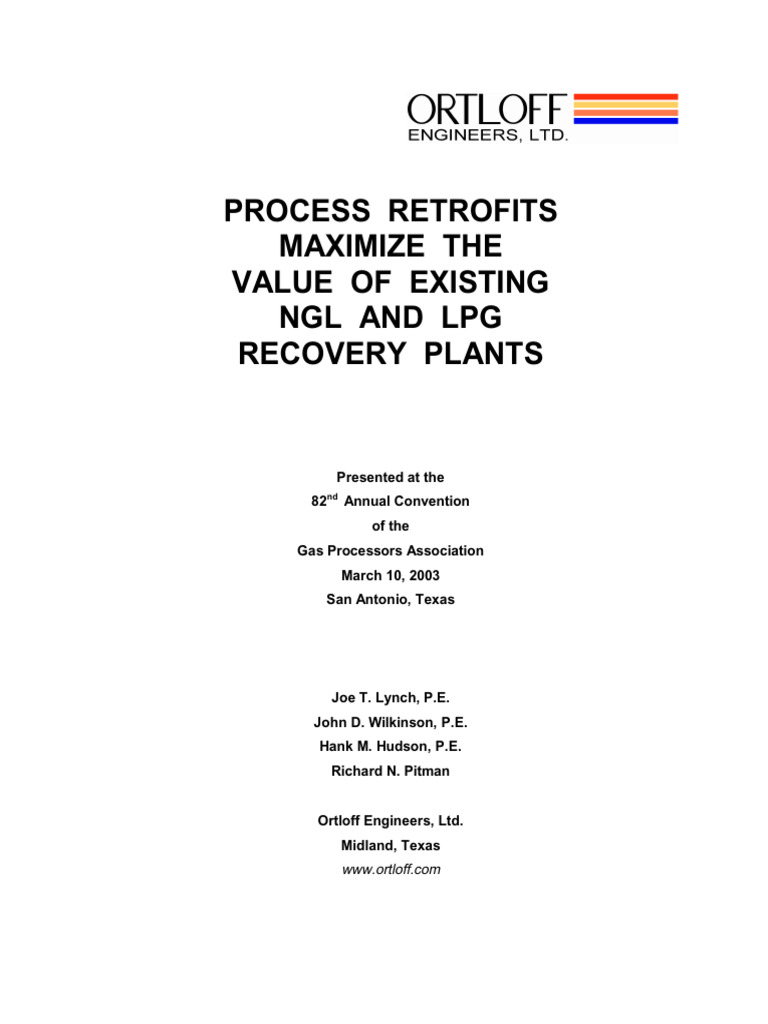 Process Retrofits Maximize The Value of Existing NGL - Ortloff ...