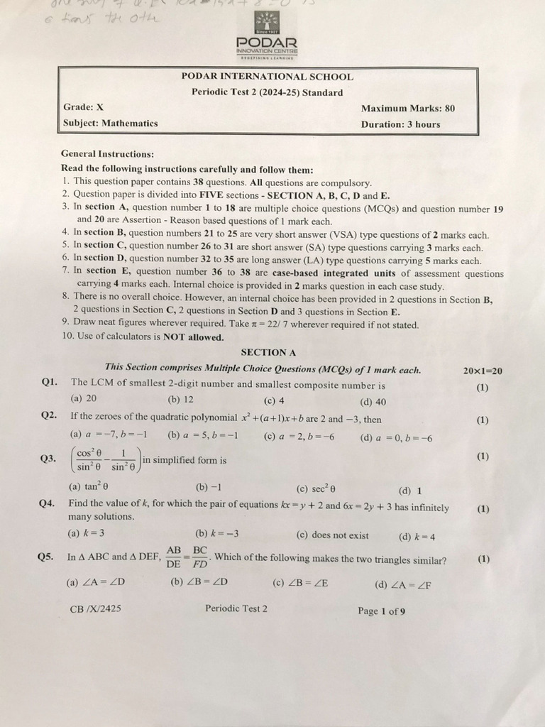 QP Standard Math 2024 | PDF