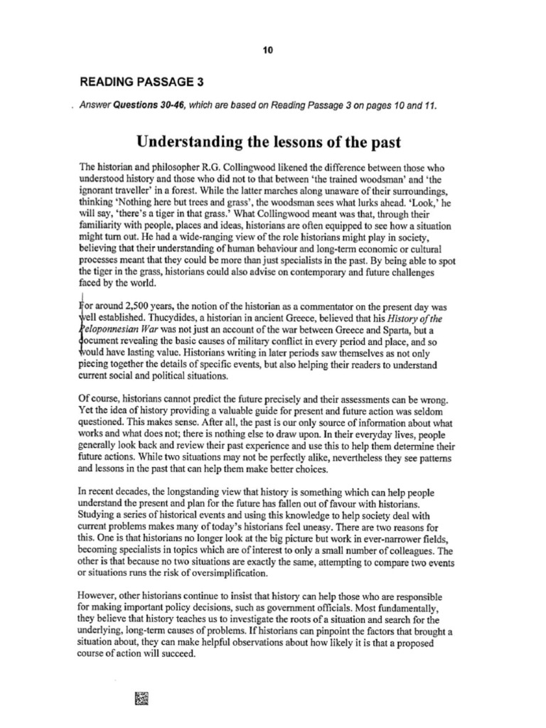 DAY 11 Passage 3 Understanding The Lessons of The Past HTTPST ...
