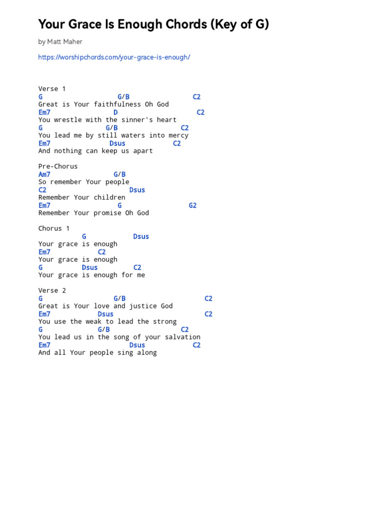 Your Grace Is Enough Chords Guide | PDF