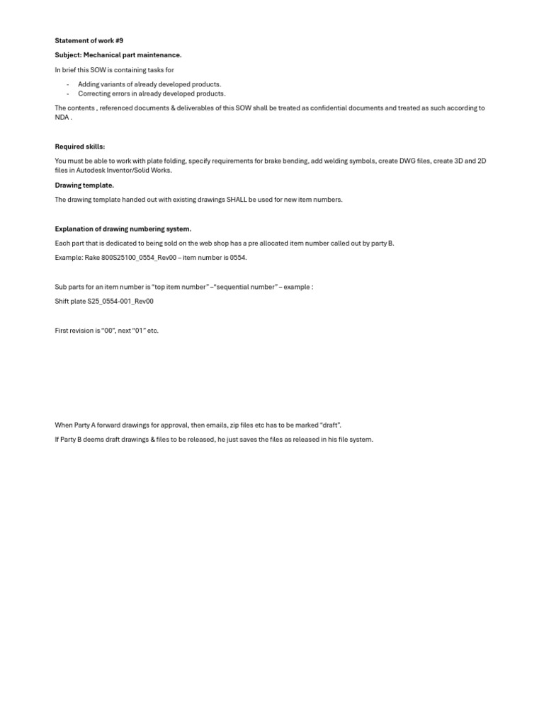 Mechanical Part Maintenance SOW Tasks | PDF | Nut (Hardware)