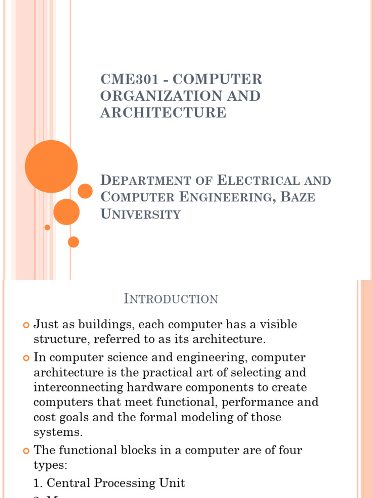 CME301 Computer Organization and Architecture | PDF | Random Access Memory | Read Only Memory
