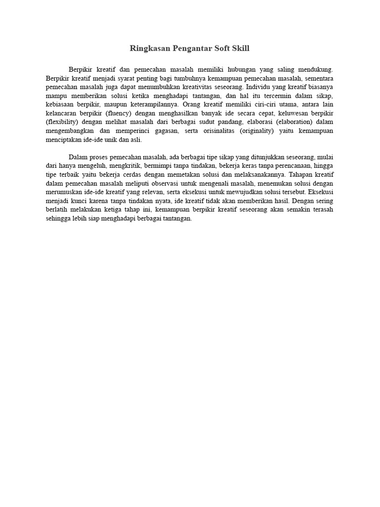 Ringkasan Soft Skill Putri Rahma Syahrani Harahap | PDF